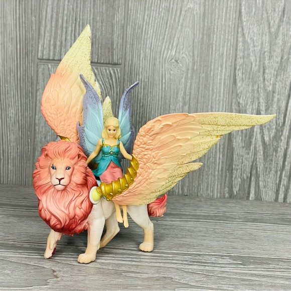 schleich | Toys | Schleich Fairy In Flight On Winged Lion Whimsical Toy ...